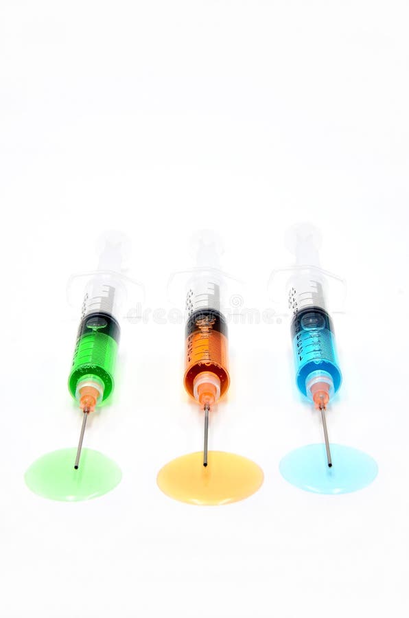 Syringe Injection on White Background Stock Photo - Image of green ...
