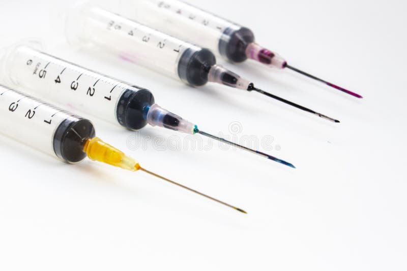 Syringe Ink Color Background Stock Photo - Image of pattern, education ...