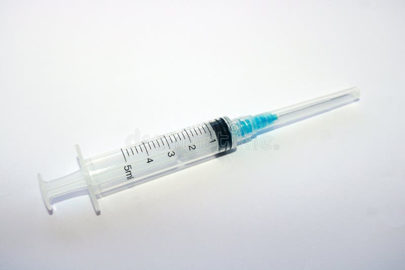 Syringe Isolated on White Background Stock Image - Image of injection ...