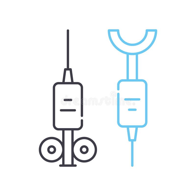 Syringe Line Icon, Outline Symbol, Vector Illustration, Concept Sign ...