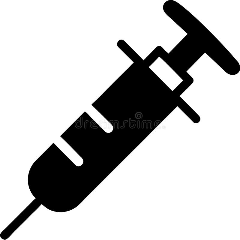 Syringe Medical Icon in Solid Style Stock Illustration - Illustration ...
