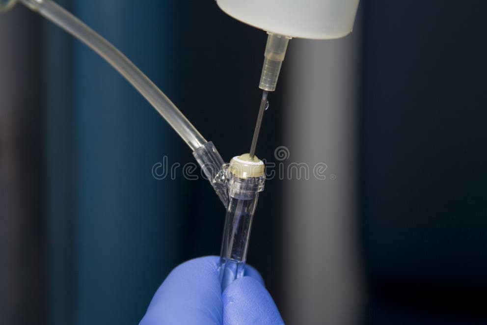 Syringe in Medication Port stock image. Image of attack - 4783365