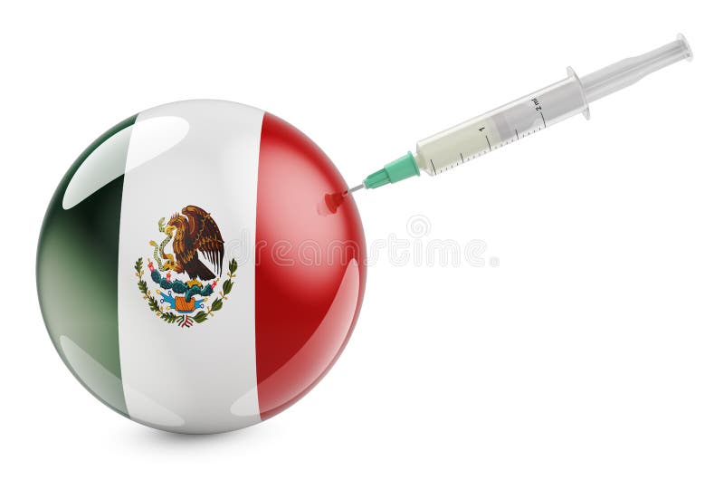 Syringe with Mexican Flag. Vaccination in Mexico Concept, 3D Rendering ...