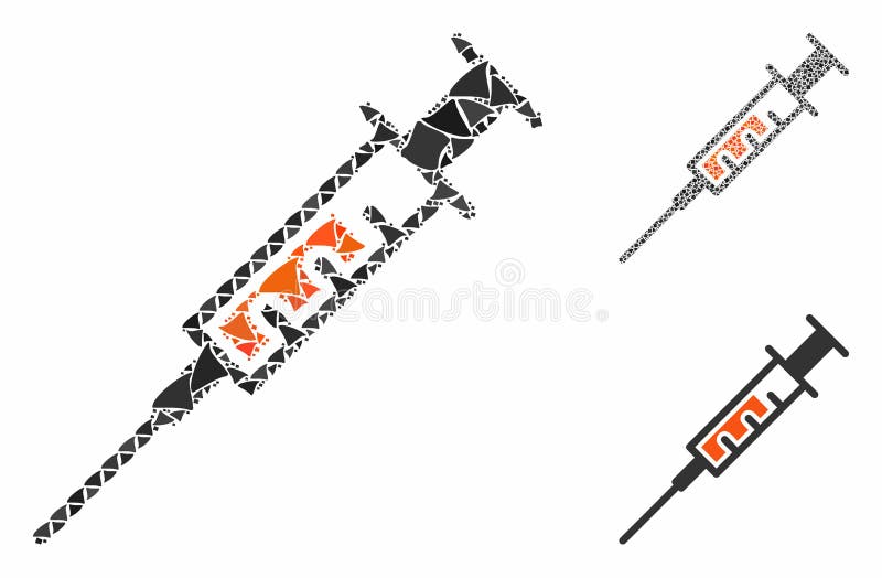 Syringe Mosaic Icon of Humpy Elements Stock Vector - Illustration of ...