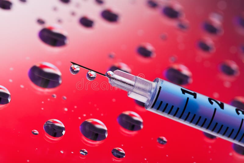 Syringe Needle with Fluid Drops Stock Image - Image of bubbles, care ...