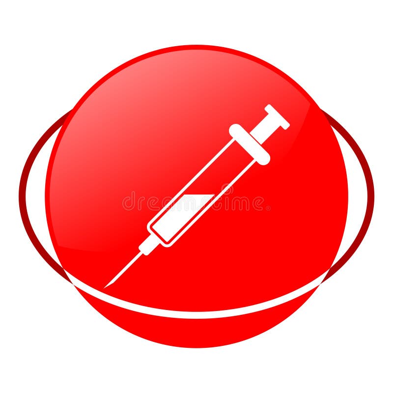 Syringe and Needle Vector Illustration, Red Icon Stock Vector ...