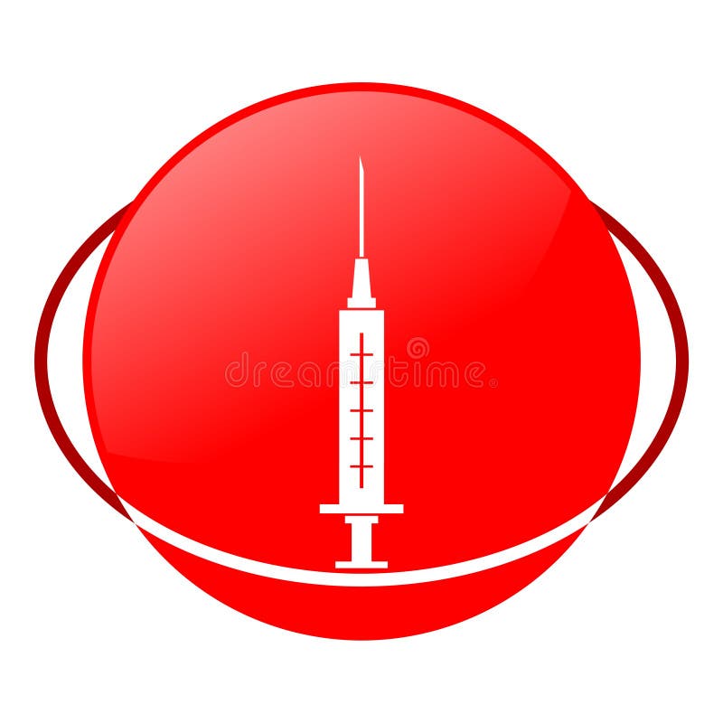 Syringe and Needle Vector Illustration, Red Icon Stock Vector ...