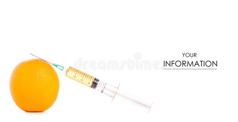 Syringe of orange pattern stock photo. Image of dieting - 120363168