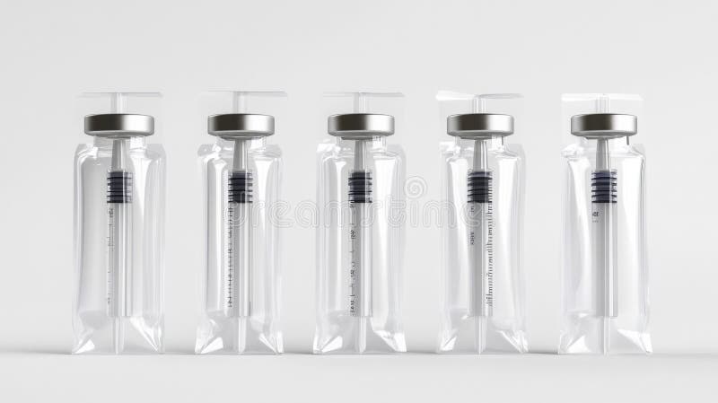 Syringe Pack Packaging Mockup Isolated on White Background Stock ...