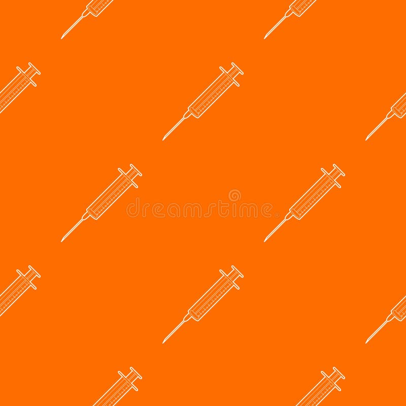 Syringe Pattern Vector Orange Stock Vector - Illustration of heal ...