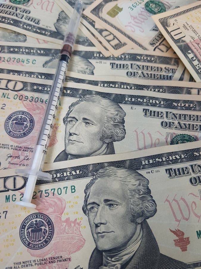 Syringe Placed on Dollar Banknotes.Use for Website/banner Background ...
