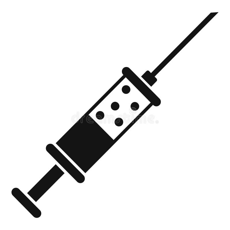 Syringe Plastic Icon, Simple Style Stock Vector - Illustration of ...