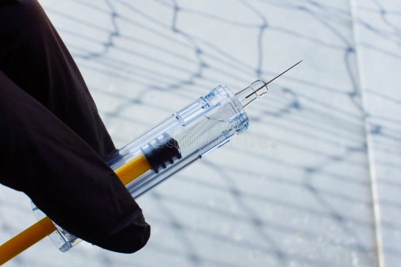 Syringe Ready for Injection. Stock Image - Image of blue, syringe ...