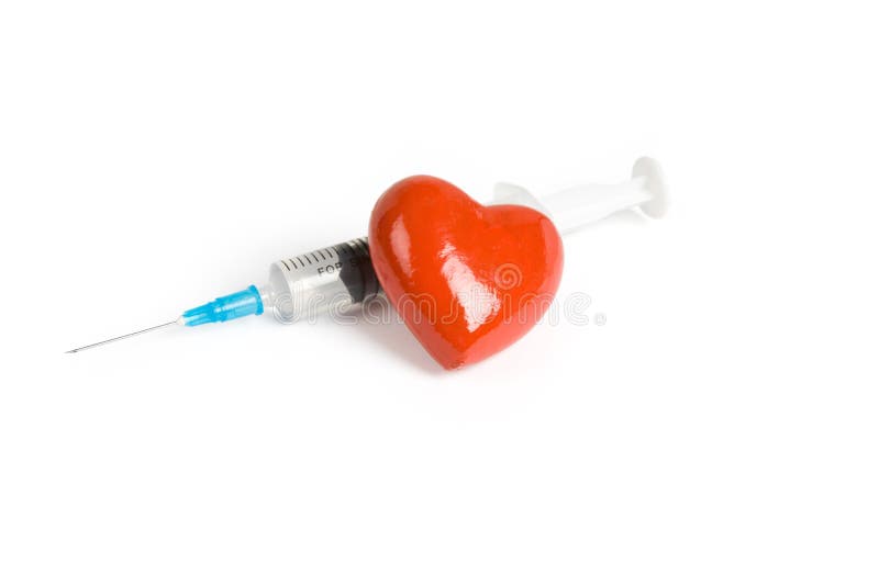 Syringe and Red Heart stock image. Image of syringe, symbol - 11599443