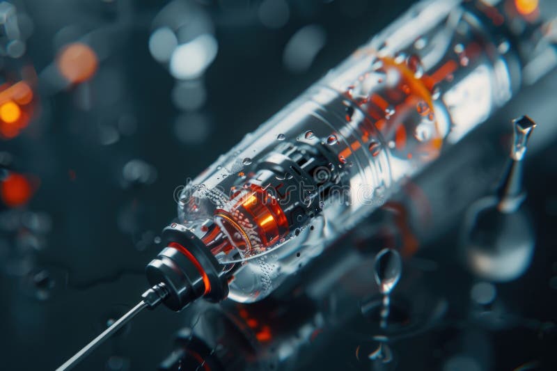 Syringe with red liquid stock photo. Image of healthcare - 362641418