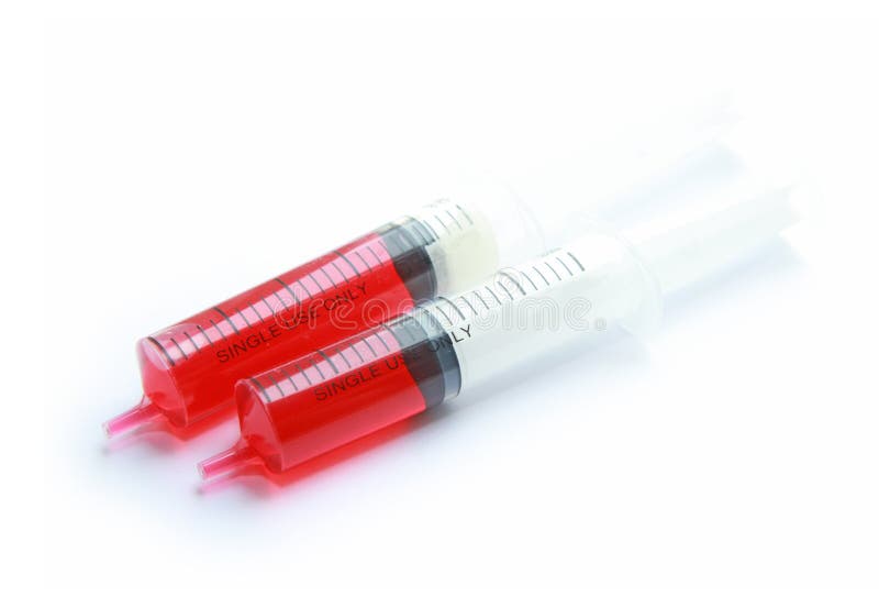 Syringe with Red Liquid Isolated Stock Image - Image of glass, isolated ...
