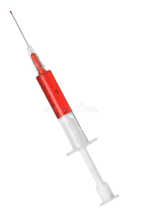 Syringe with Red Medication Isolated on White Background Stock Image ...