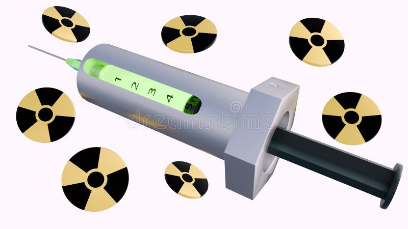 A Syringe Shield and Multiple Radioactive Hazard Symbol Stock ...