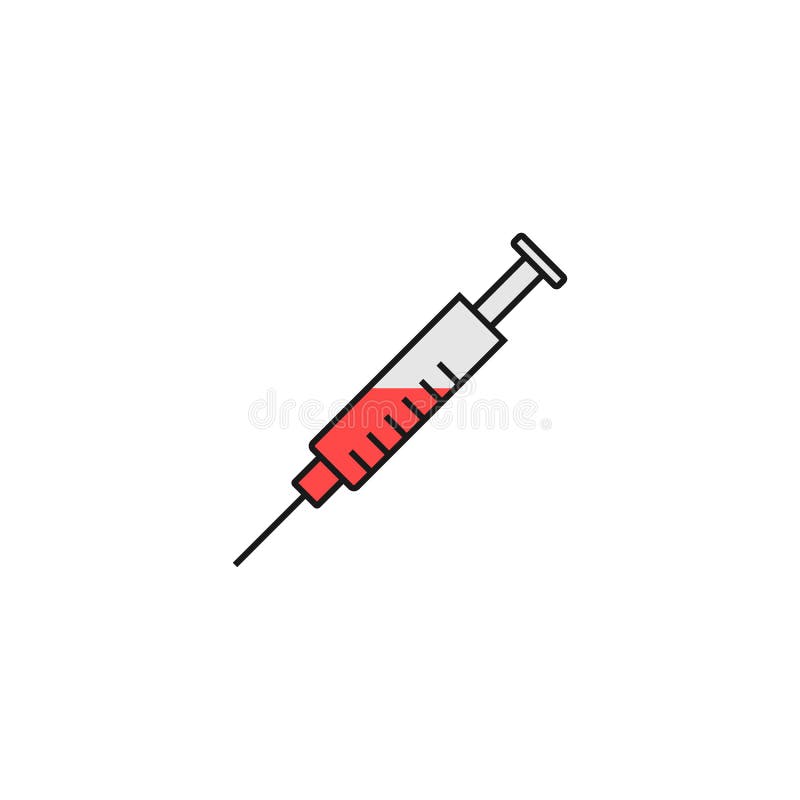 Syringe solid icon stock vector. Illustration of injection - 89545294
