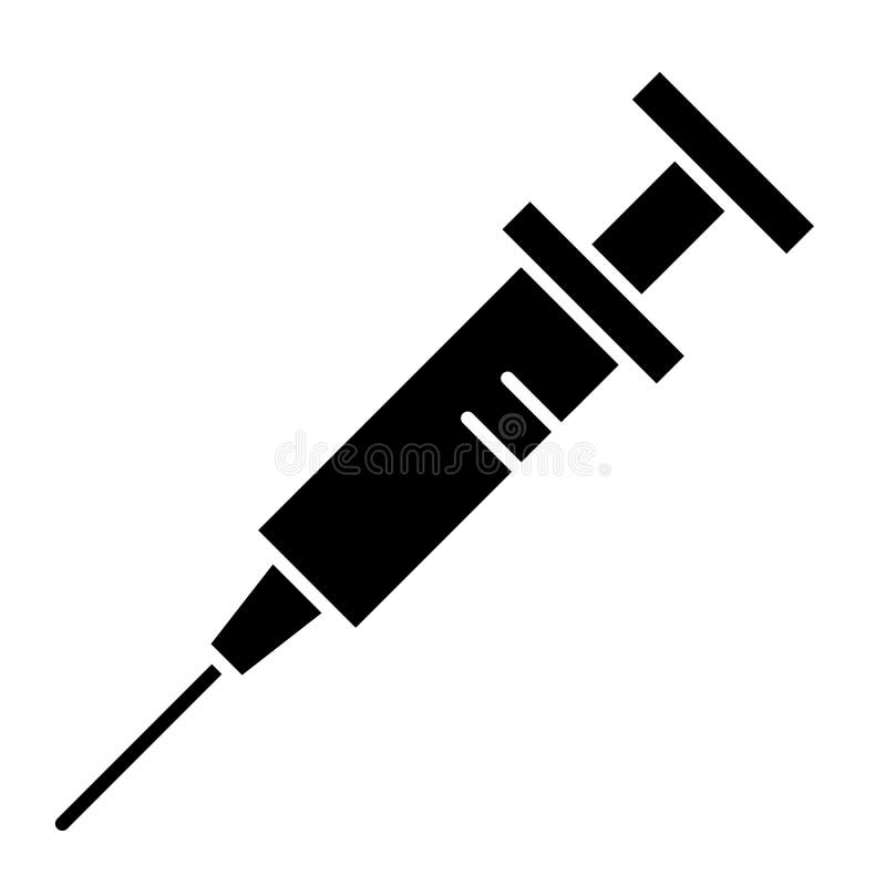 Syringe Solid Icon. Injection Vector Illustration Isolated on White ...