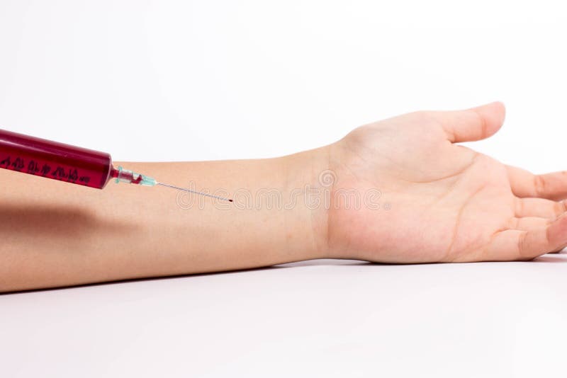 Syringe Sucking Human Blood Stock Image - Image of vial, health: 66412109