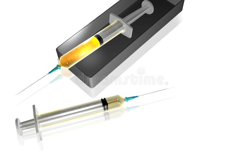 Syringe and syringe box stock illustration. Illustration of surgery ...