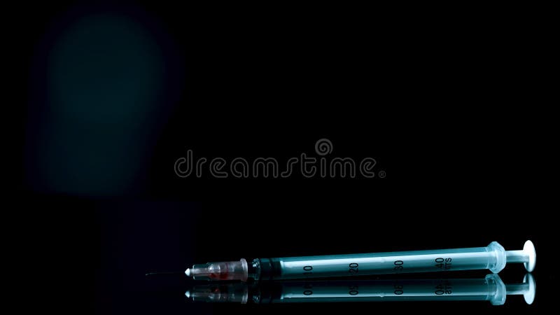 Medical Syringe on the Table. Macro Shoot Stock Image - Image of ...