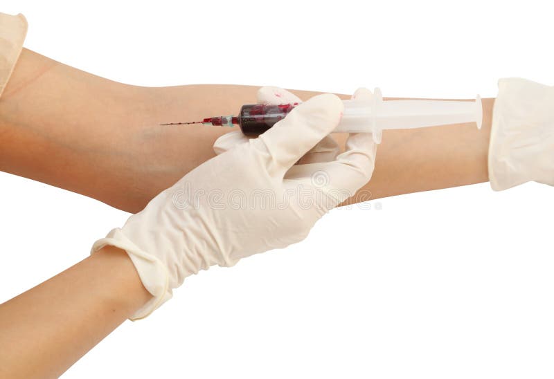 Syringe with Taking Blood on White Background Stock Photo - Image of ...