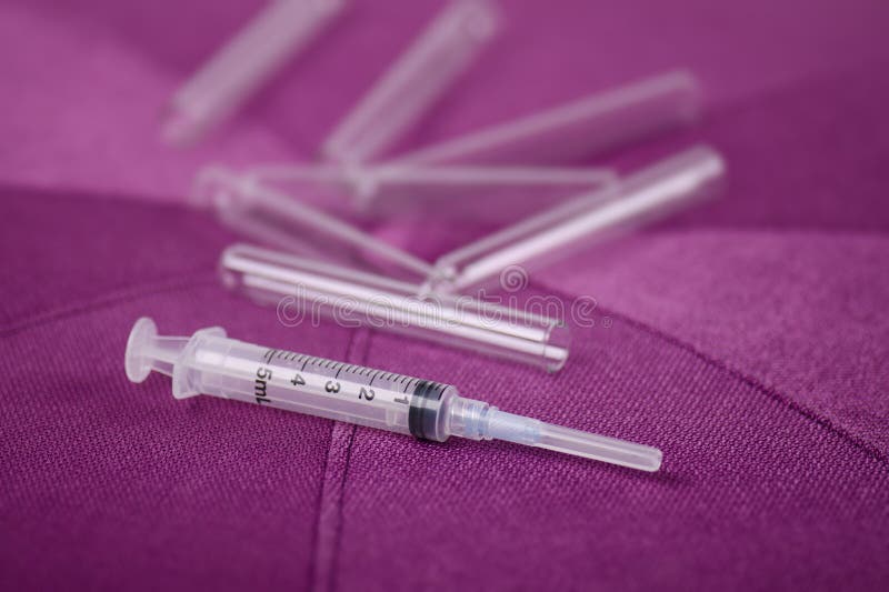 Syringe and Test Tubes Scattered Stock Image - Image of supplies ...