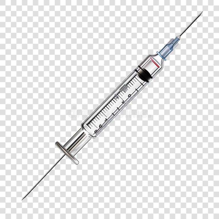 Syringe Transparent Background Realistic Element Stock Illustration ...