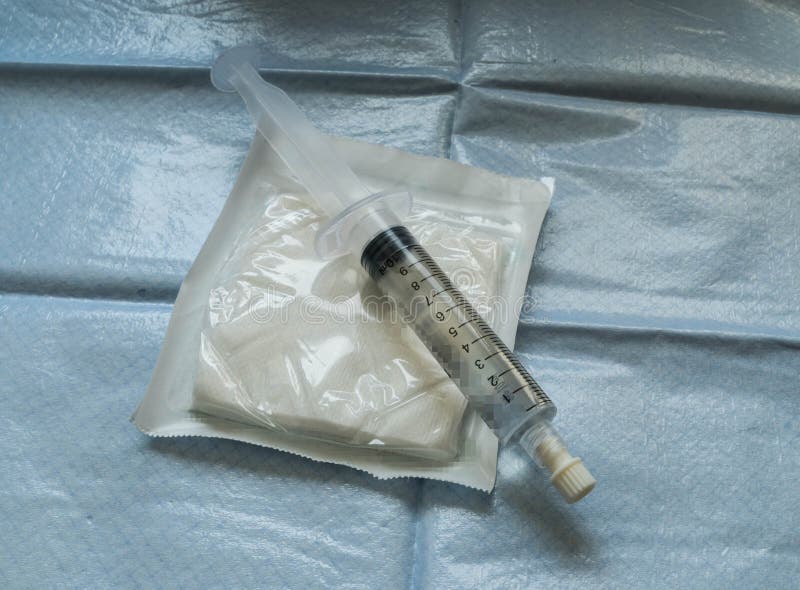 Syringe with Vaccination on Swab Stock Photo - Image of antibody ...