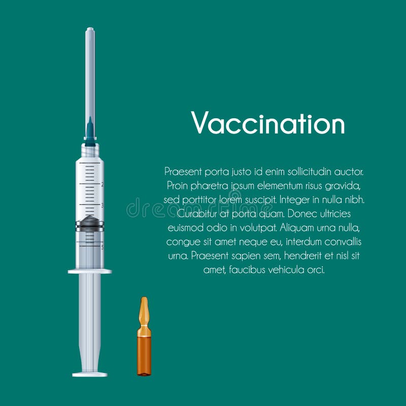 Syringe and Vaccine with Lettering Stock Vector - Illustration of ...