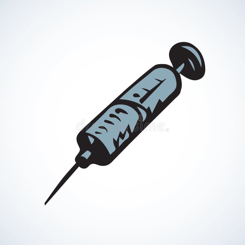 Syringe. Vector drawing stock vector. Illustration of immunization ...