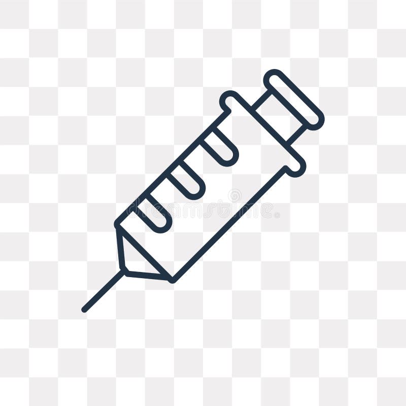 Syringe Vector Icon Isolated on Transparent Background, Linear S Stock ...