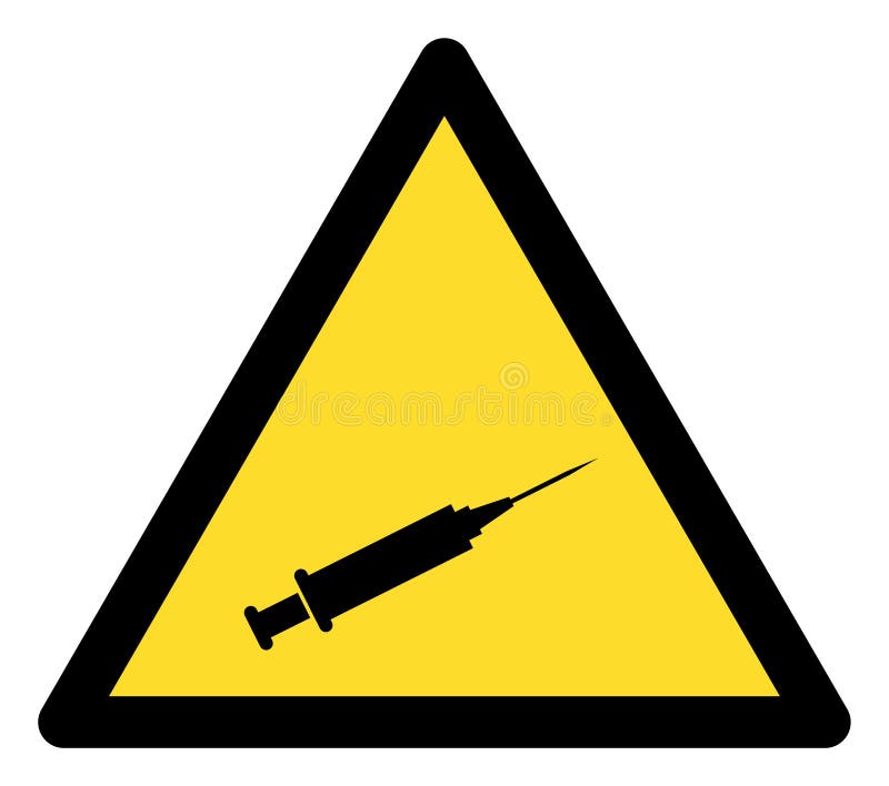Syringe Warning Flat Icon Illustration Stock Vector - Illustration of ...