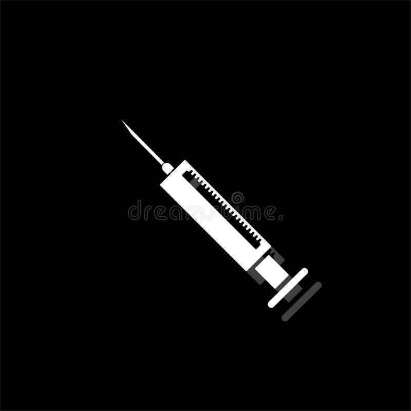 Syringe icon flat stock illustration. Illustration of medication ...
