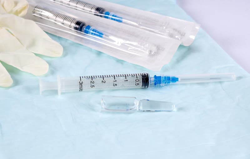 Syringes and Ampoules for Injection Stock Photo - Image of cure ...
