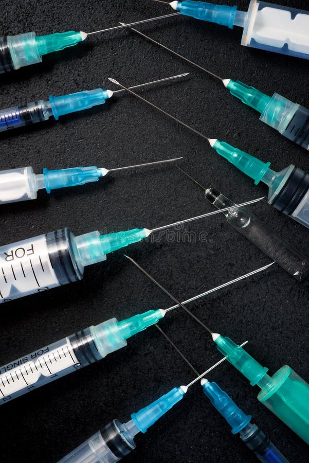 Syringes close up stock photo. Image of disposable, injection - 174300826