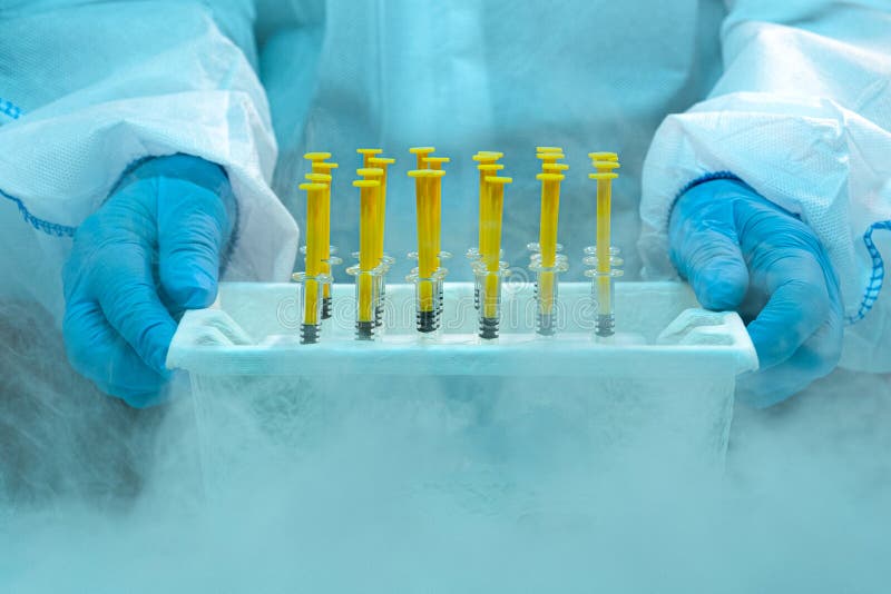 Syringes Ready for Vaccination in a Cold Storage Room Stock Photo ...