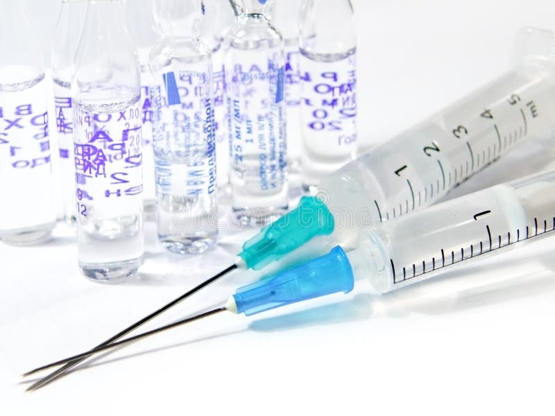 Syringes and vials stock image. Image of disease, injections - 17130261