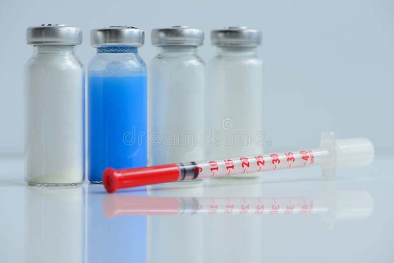 Syringes and Vials for Injection Stock Image - Image of needle, cure ...