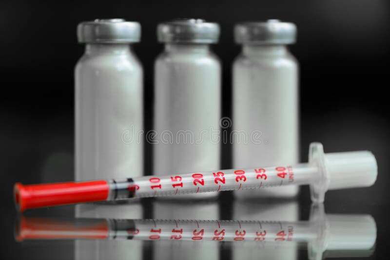 Syringes and Vials for Injection Stock Photo - Image of dose, inject ...