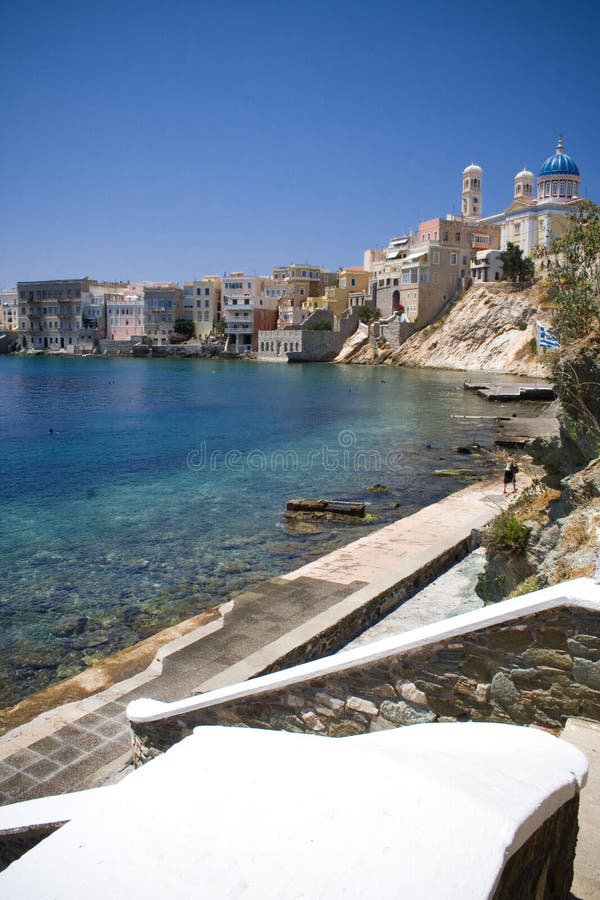 Syros, Greece, panorama stock image. Image of scenic - 26210555