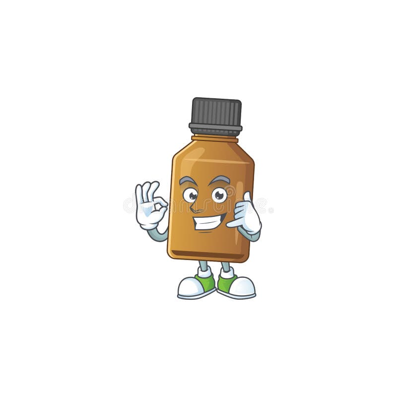 Syrup Cure Bottle Mascot Cartoon Design Make a Call Gesture Stock ...