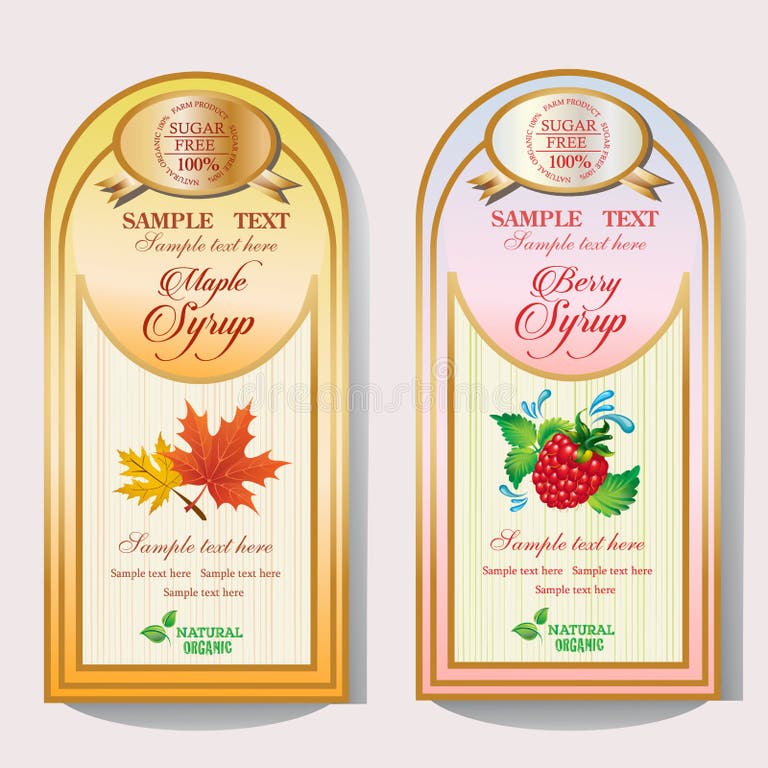 Syrup Label stock vector. Illustration of healthy, freshness - 64337623
