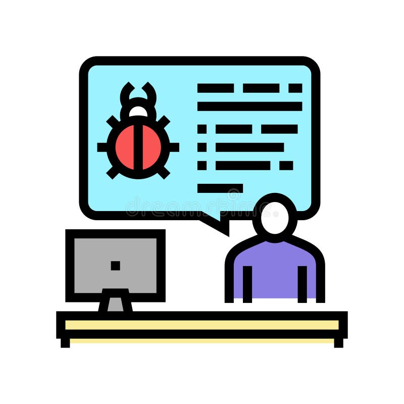 Sysadmin Information about Virus Color Icon Vector Illustration Stock ...