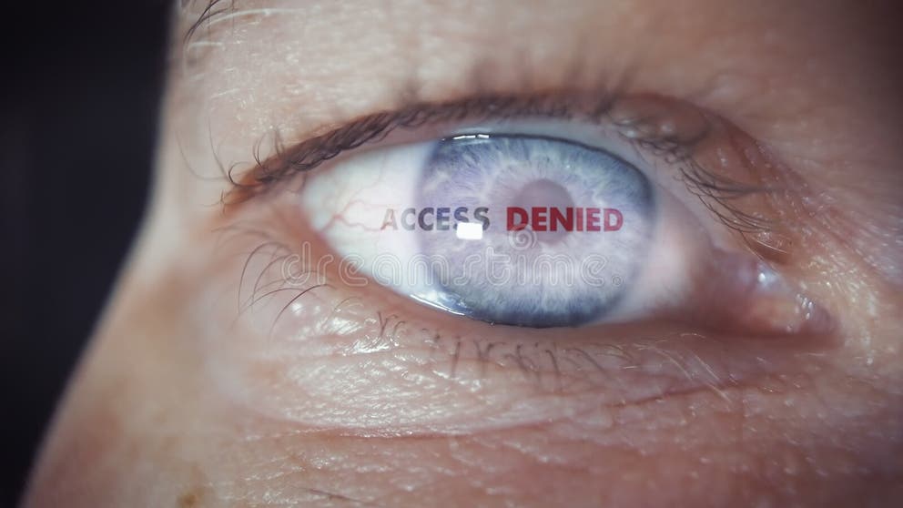 System Access Denied during an Iris Eye Scan Stock Photo - Image of ...