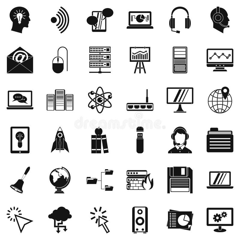 System Access Icons Set, Simple Style Stock Vector - Illustration of ...