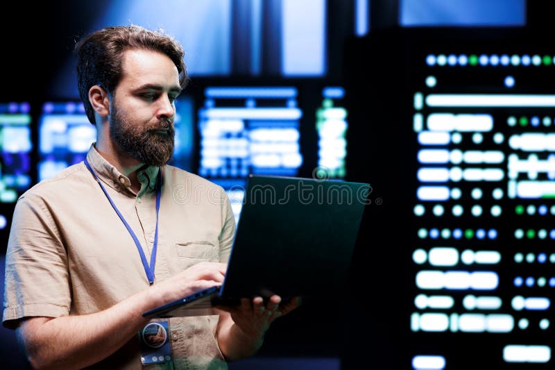 System admin using laptop stock photo. Image of laptop - 302126776