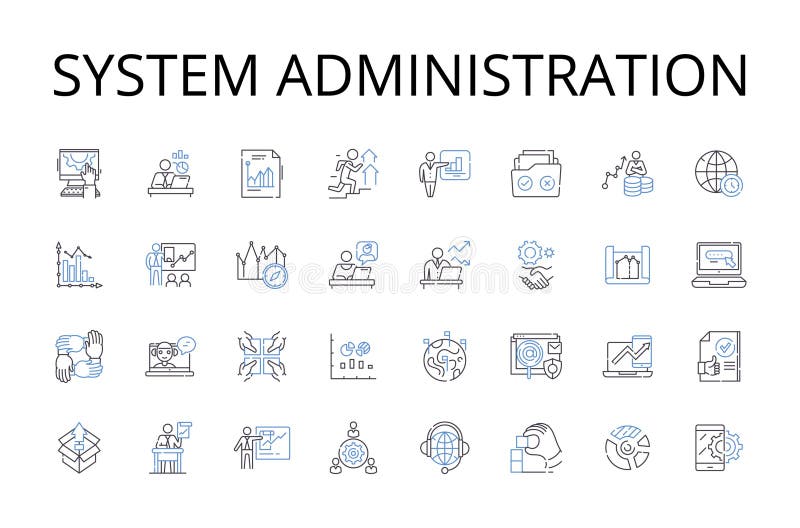 System Administration Line Icons Collection. Nerk Management ...